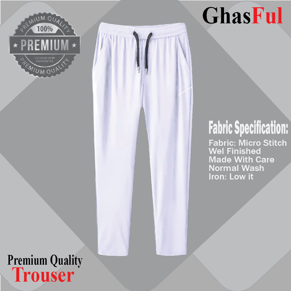 Premium Quality Solid Color Trouser's _ Ash_Black+White || 1146