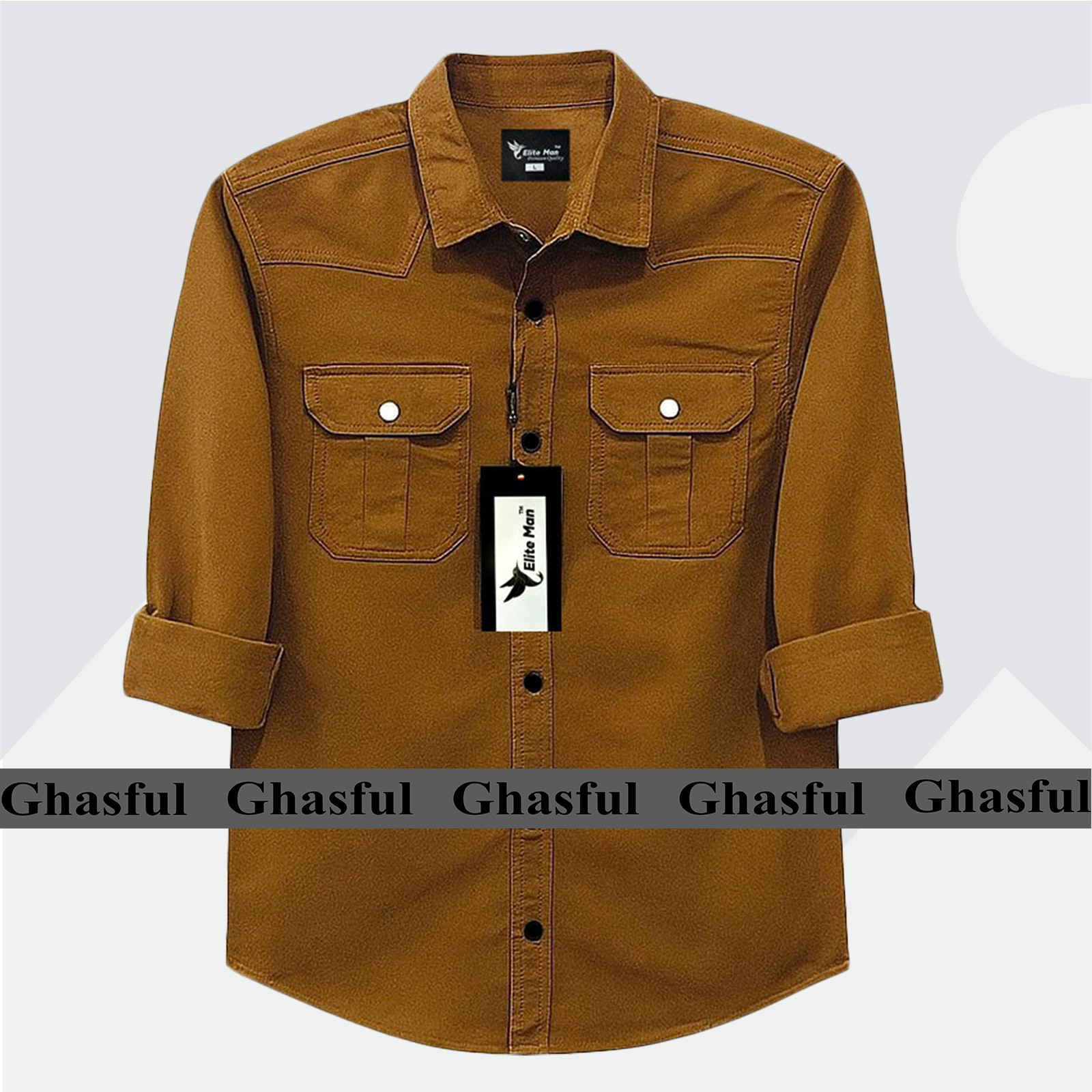 Premium Quality Double Pocket Shirt - White, Banson, Green & Nevy Blue ...